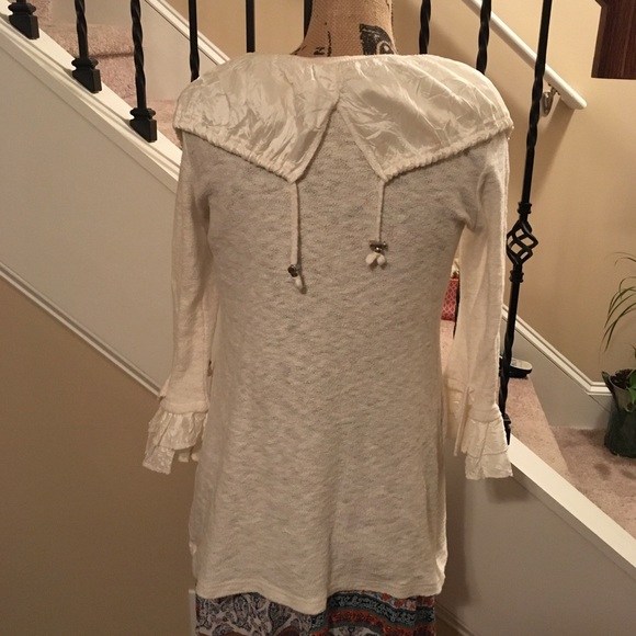 Puli | Jackets & Coats | Puli White Cascade Waterfall Jacket Sweater ...